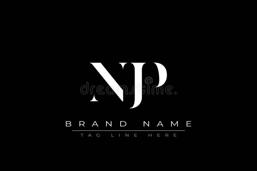 NJP Abstract Letter Logo Design Stock Vector - Illustration of element ...