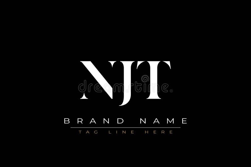 NJT Abstract Letter Logo Design Stock Vector - Illustration of badge ...