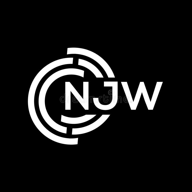NJW Letter Logo Design on Black Background.NJW Creative Initials Letter ...