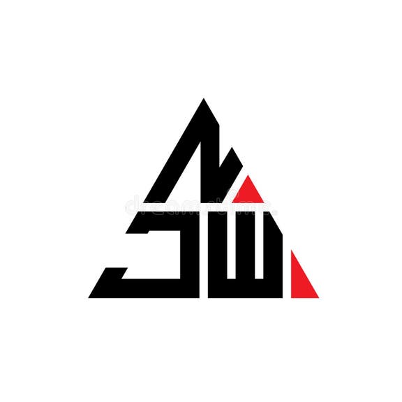NJW Triangle Letter Logo Design with Triangle Shape. NJW Triangle Logo ...