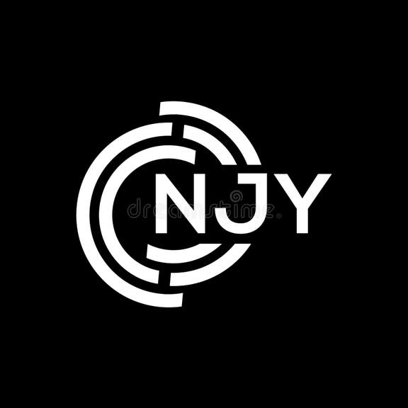 NJY Letter Logo Design on Black Background.NJY Creative Initials Letter ...