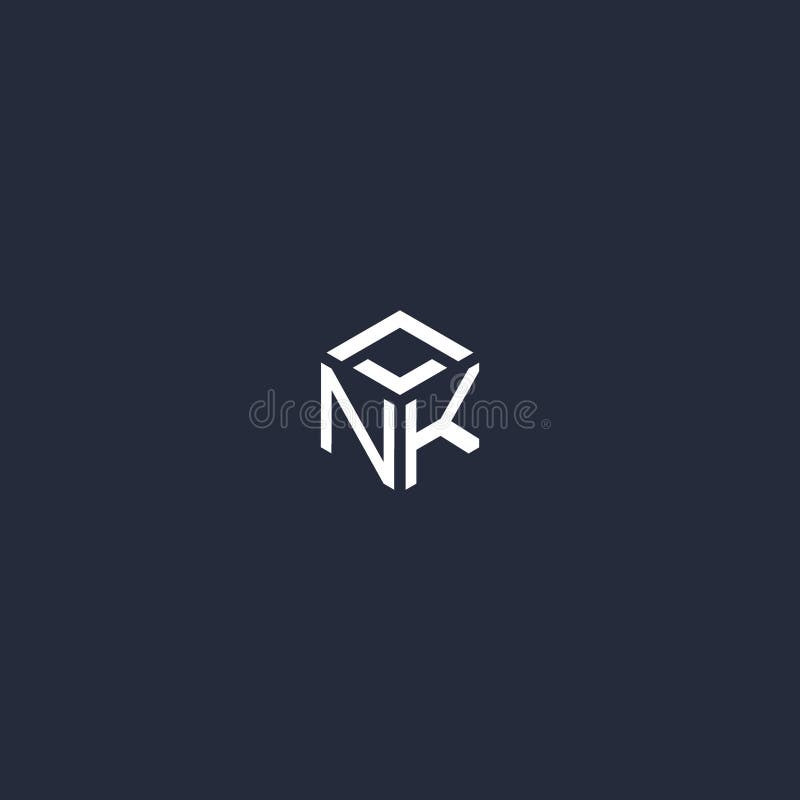NK Initial Hexagon Logo Design Stock Illustration - Illustration of ...