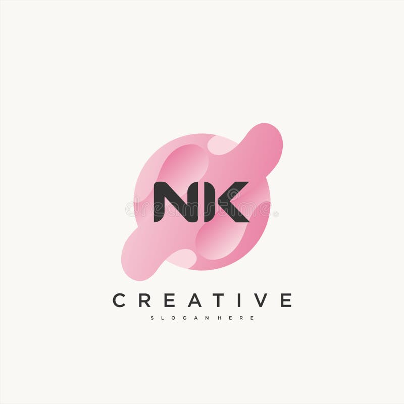 NK Initial Letter Colorful Logo Icon Design Template Elements Vector ...