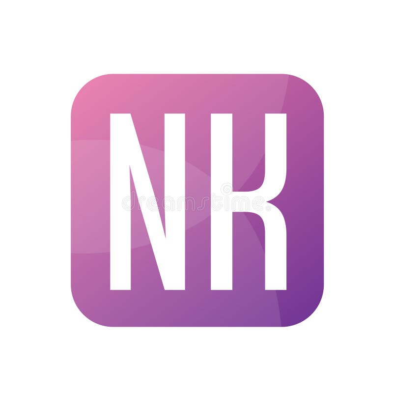 NK Letter Logo Design with Simple Style Stock Vector - Illustration of ...