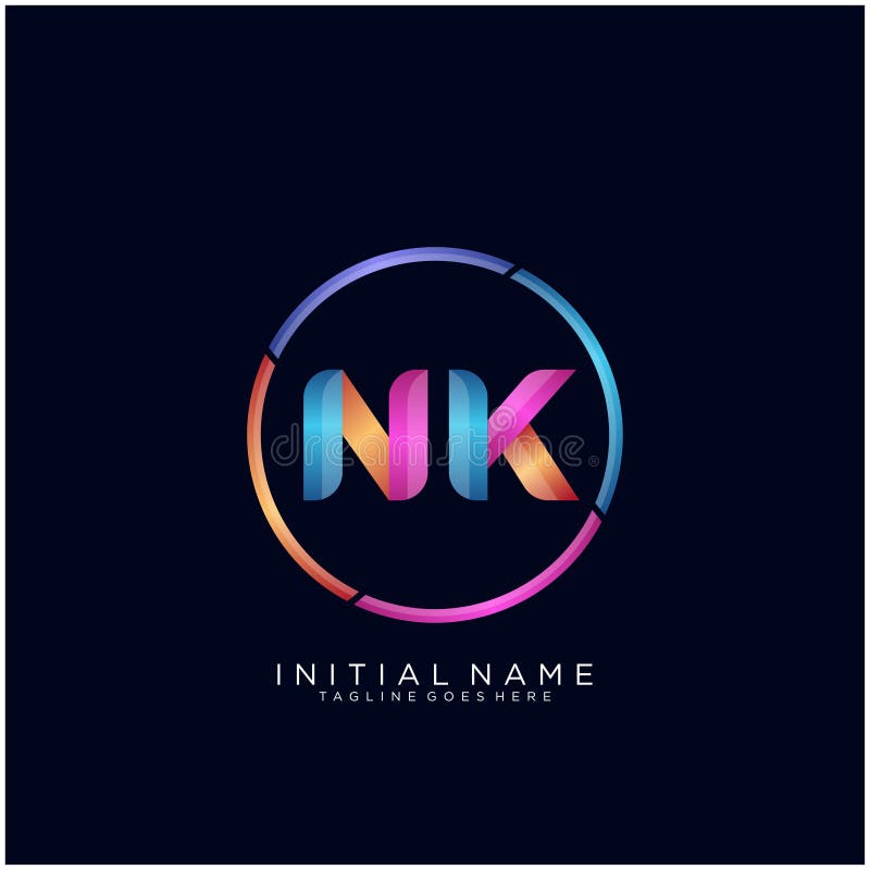 NK Letter Logo Icon Design Template Elements Stock Vector ...