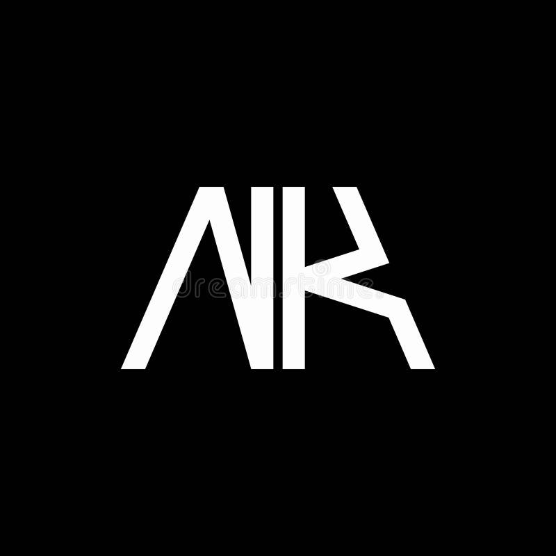 NK Logo Abstract Monogram Isolated on Black Background Stock Vector ...