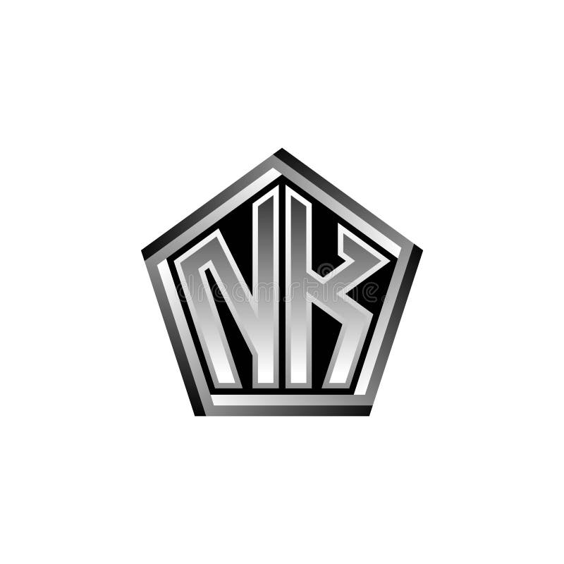 NK Logo Monogram Silver Geometric Modern Design Stock Vector ...