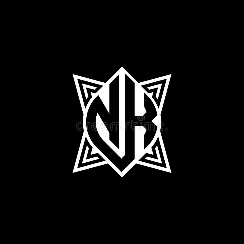 NK Monogram Letter Geometric Star Style Stock Vector - Illustration of ...