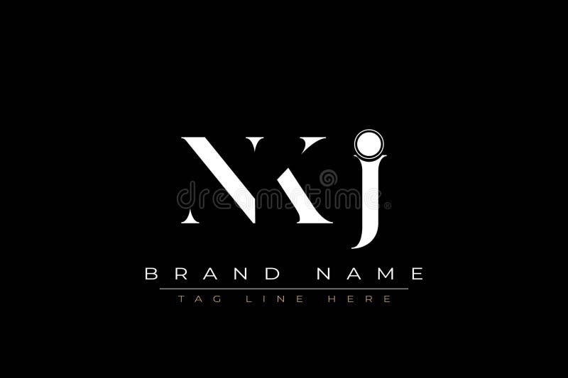 NKJ Abstract Letter Logo Design Stock Vector - Illustration of business ...