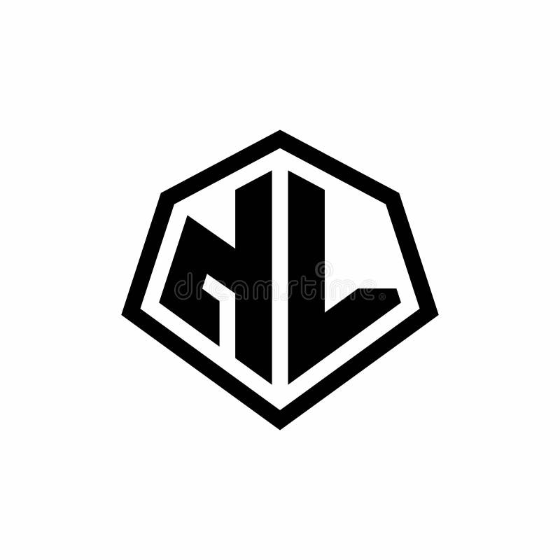 NL Monogram Logo with Hexagon Shape and Line Rounded Style Design ...