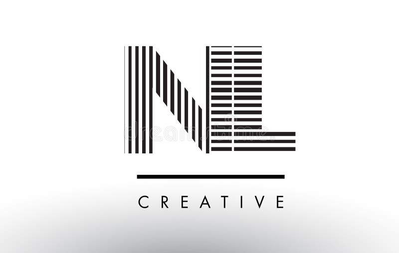 NL N L Black and White Lines Letter Logo Design. Stock Vector ...
