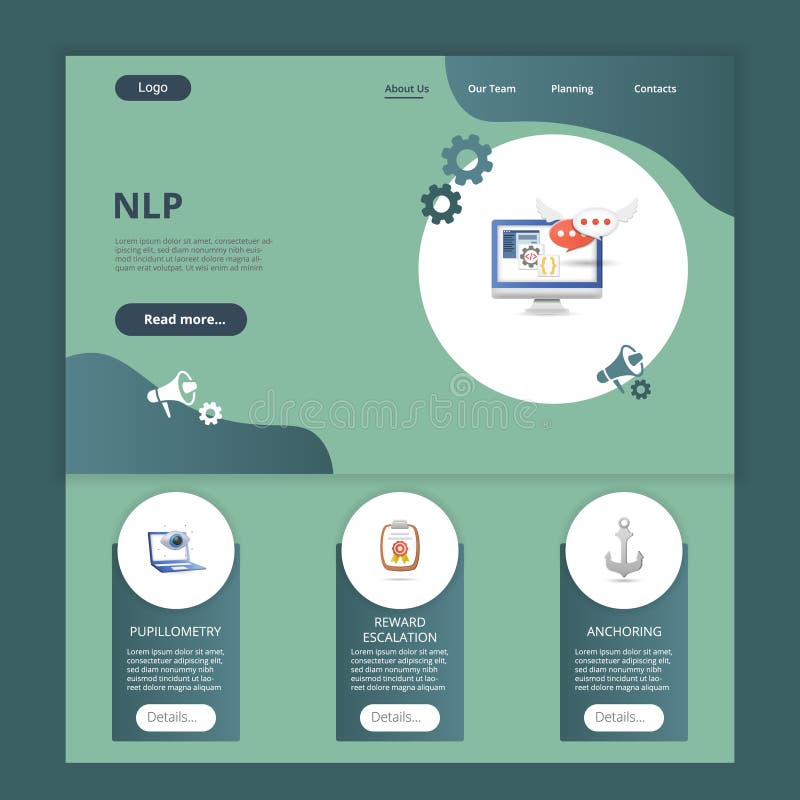 NLP Flat Landing Page Website Template. Pupillometry, Reward Escalation ...