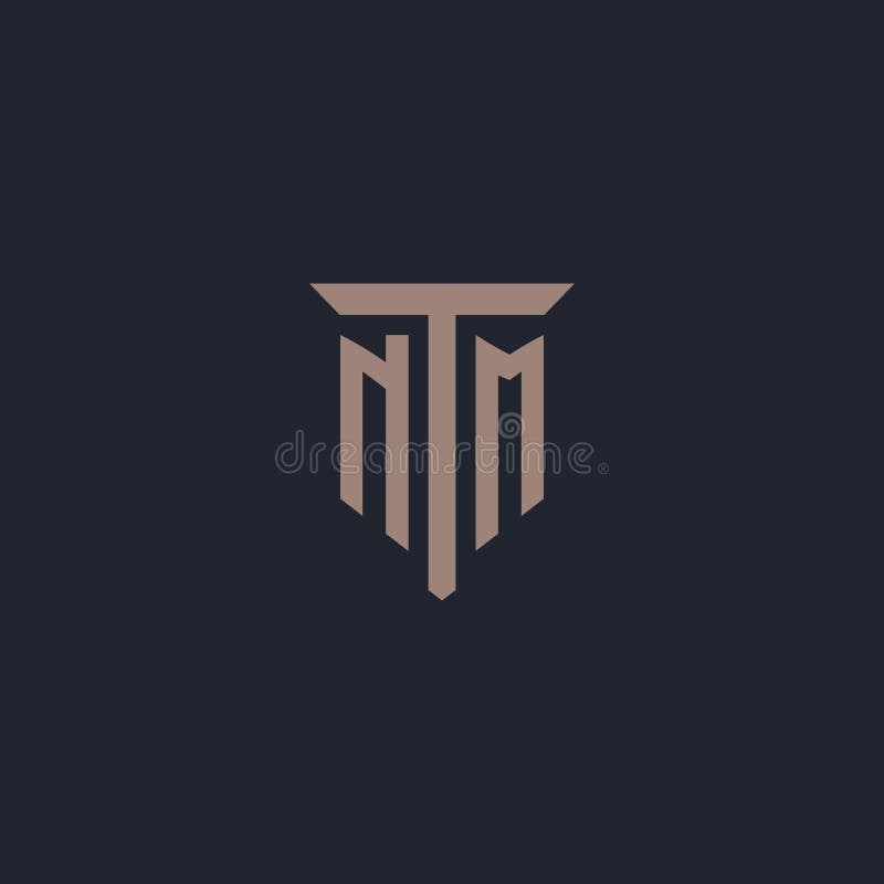 NM Initial Logo Monogram with Pillar Icon Design Stock Vector ...