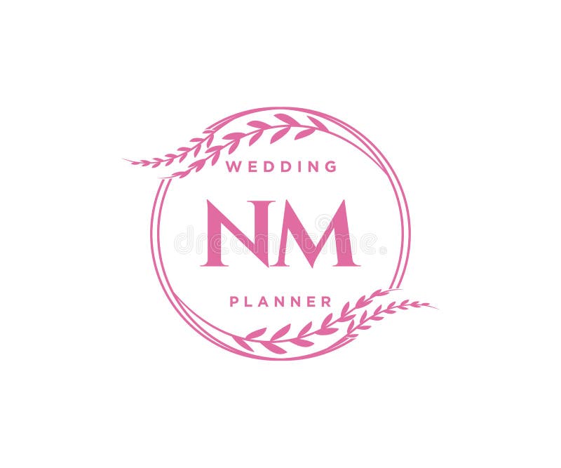 NM Initials Letter Wedding Monogram Logos Collection, Hand Drawn Modern ...
