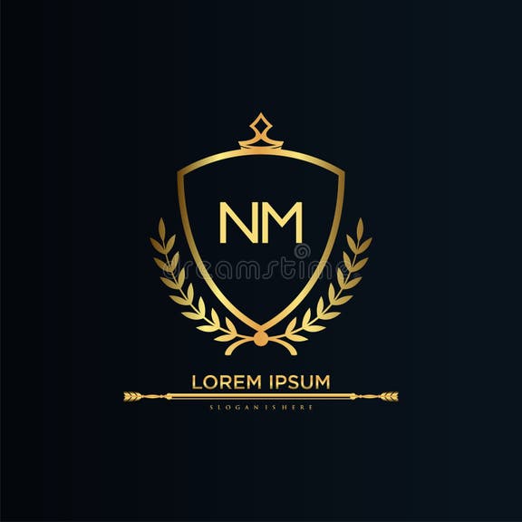 NM Letter Initial with Royal Template.elegant with Crown Logo Vector ...