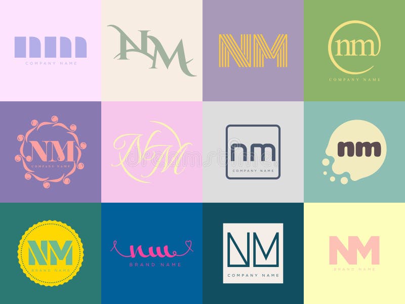 NM Logo Company Template. Letter N and M Logotype Stock Vector ...