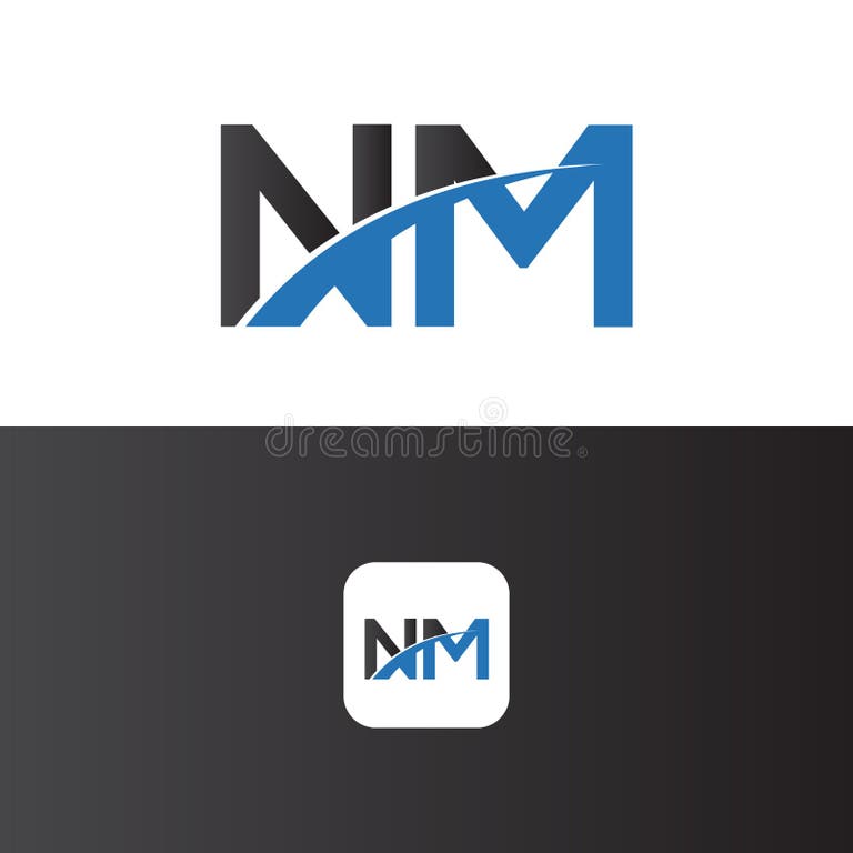 NM Logo Letter Design Template Element Stock Vector - Illustration of ...