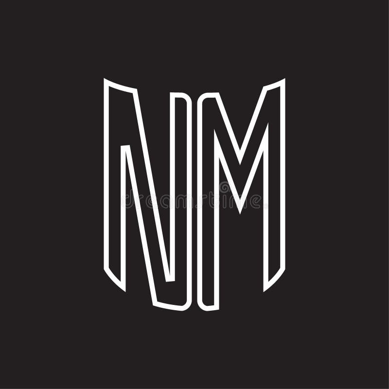 NM Logo Monogram with Ribbon Style Outline Design Template Stock Vector ...
