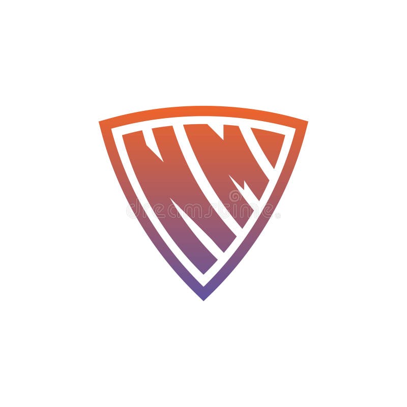 NM Logo Shield Monogram Gradient Style Design Stock Vector ...