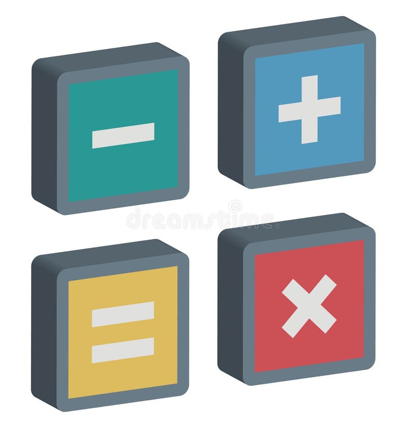 Math Symbols, Calculation Color Isolated Vector Icon that Can Be Easily ...