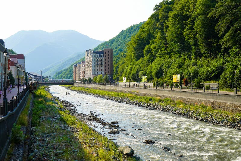 River in the village stock photo. Image of path, nmountain - 199795734