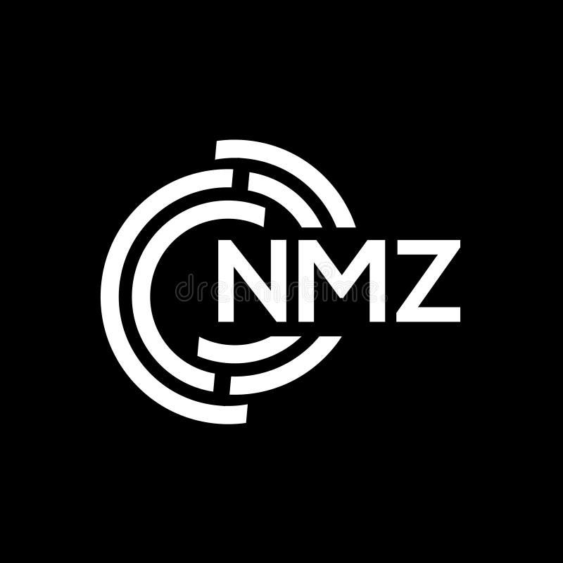 NMZ Letter Logo Design on Black Background.NMZ Creative Initials Letter ...