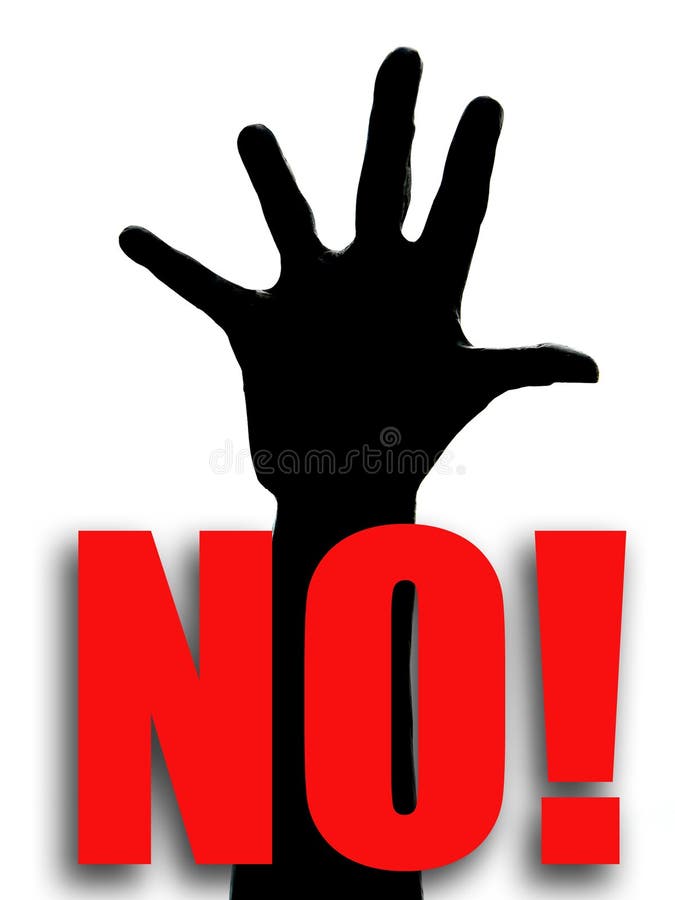 No! stock illustration. Illustration of body, stop, isolated - 1078302