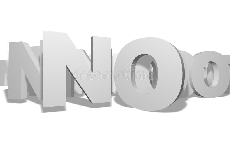 No in red and 3-D stock illustration. Illustration of white - 7968587