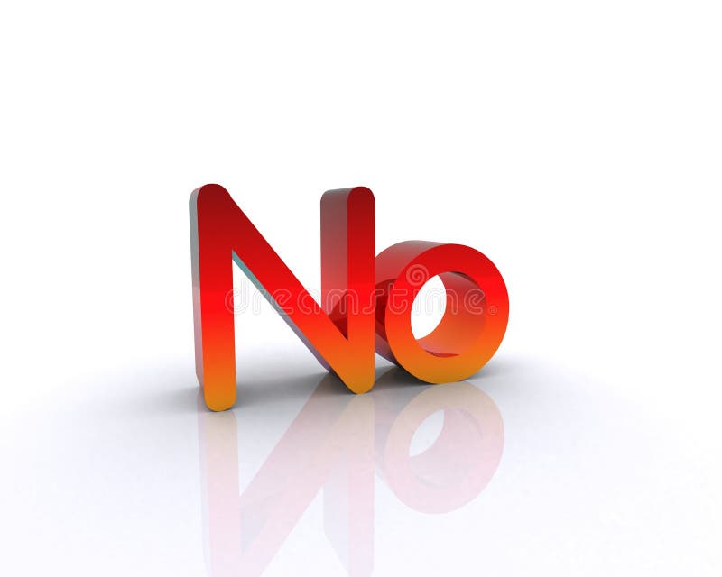 No - 3D stock illustration. Illustration of colorful - 23687202