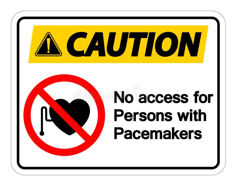No Access for Persons with Pacemaker Symbol Sign Isolate on White ...