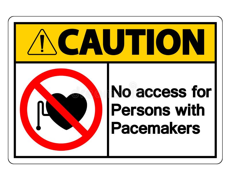No Access for Persons with Pacemaker Symbol Sign on White Background ...