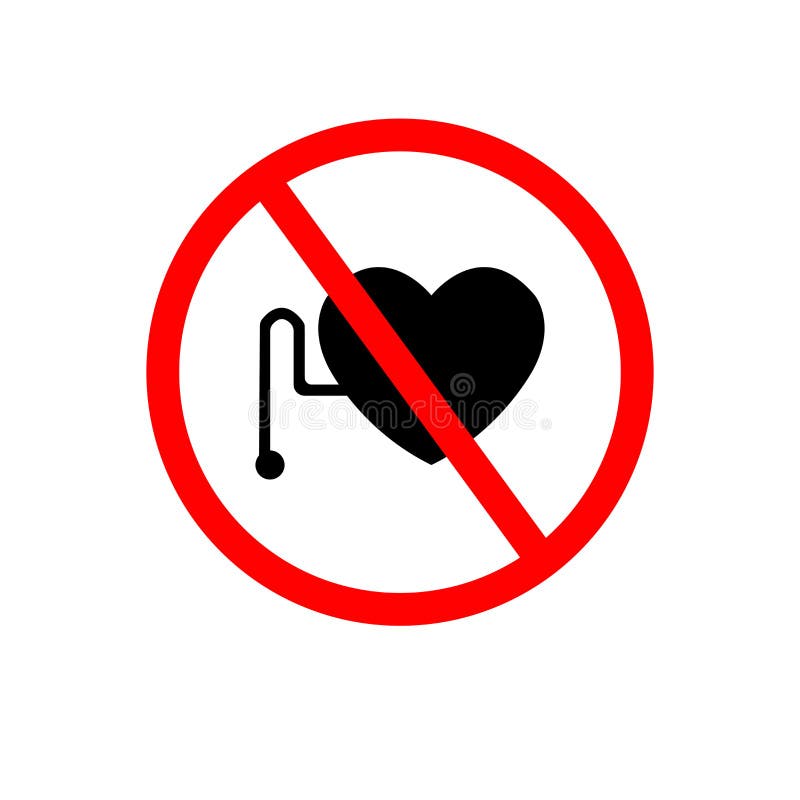 No Access for Persons with Pacemakers Symbol, Vector Illustration ...