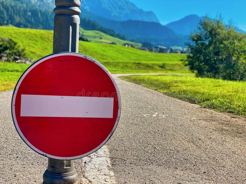No Access Street Sign on a Mountain Road Stock Image - Image of ...