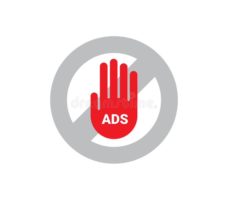 No Ad Blocker Palm Sign. Isolated Vector Illustration Stock Vector ...