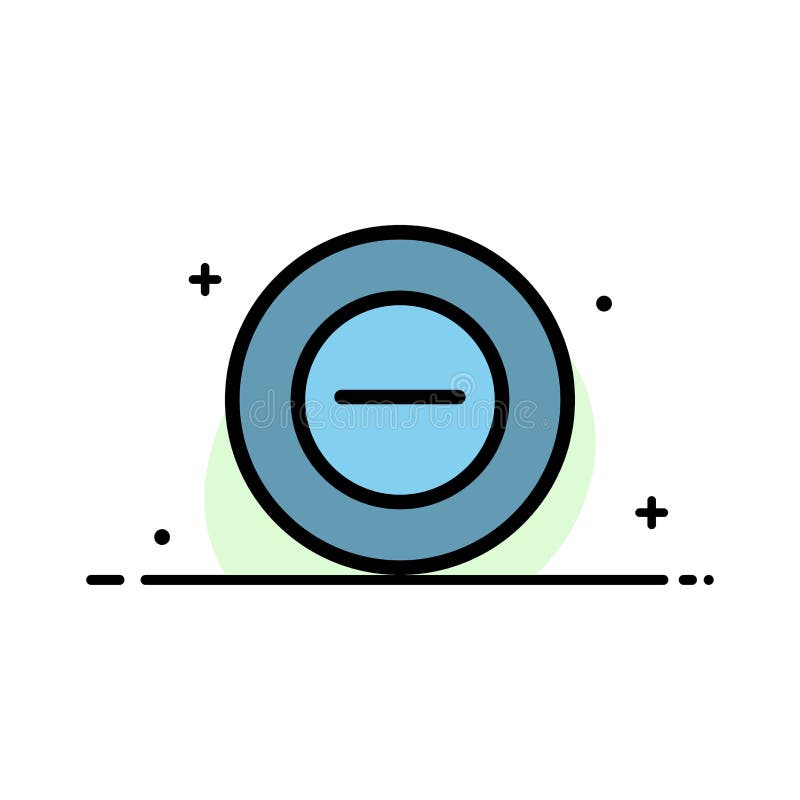 No, Add, less Business Flat Line Filled Icon Vector Banner Template ...