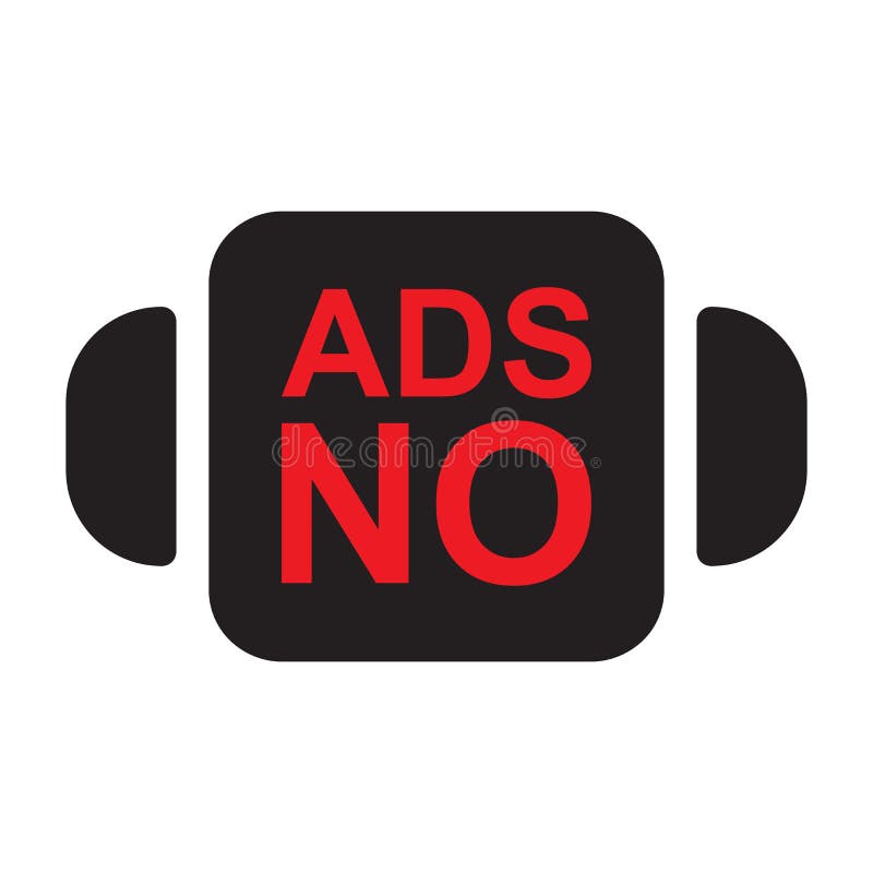 No Ads for Promotion Icon. Ad Blocker Concept Vector Illustration Stock ...