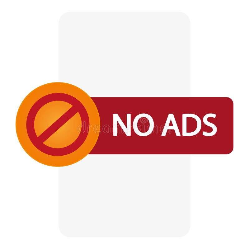 No Ads on Red. Social Media Promotion. Text Message. Vector ...