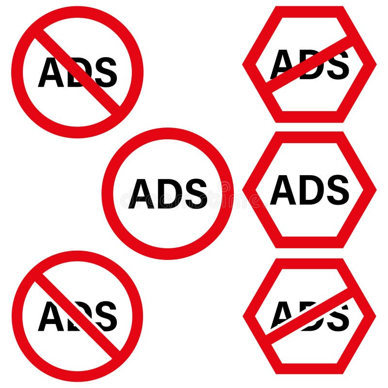 No Advertisements Allowed Signs. Anti Ads Vector Symbols Stock Vector ...