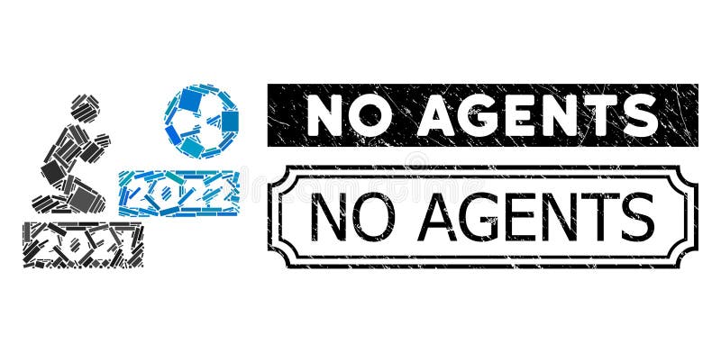 No Agents Distress Stamp with Notches and Man Pray Ripple 2022 Mosaic ...