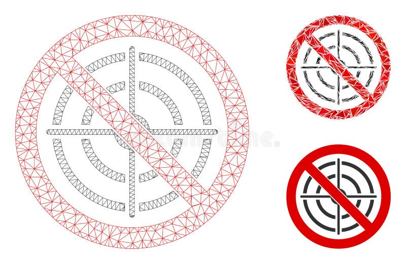No Aim Vector Mesh Wire Frame Model and Triangle Mosaic Icon Stock ...