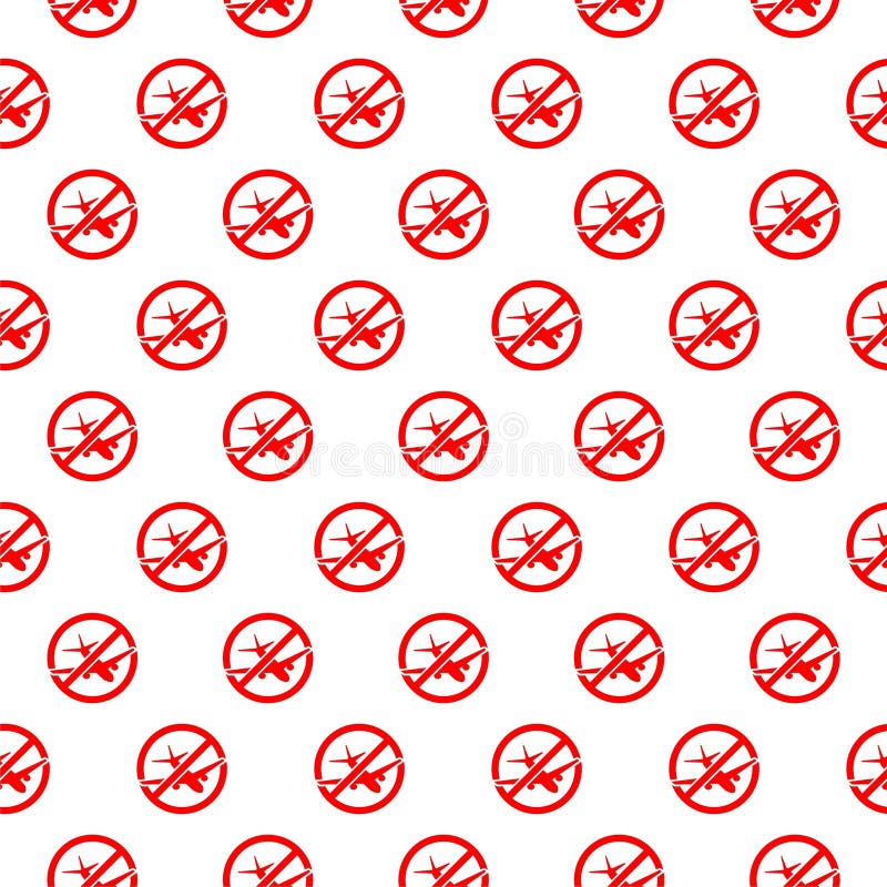 No Aircraft Flight Icon Isolated Seamless Pattern on White Background ...