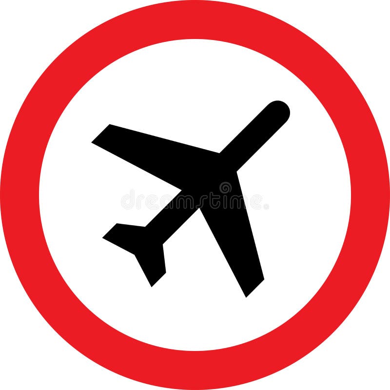 No airplane sign stock illustration. Illustration of geometric - 79904973