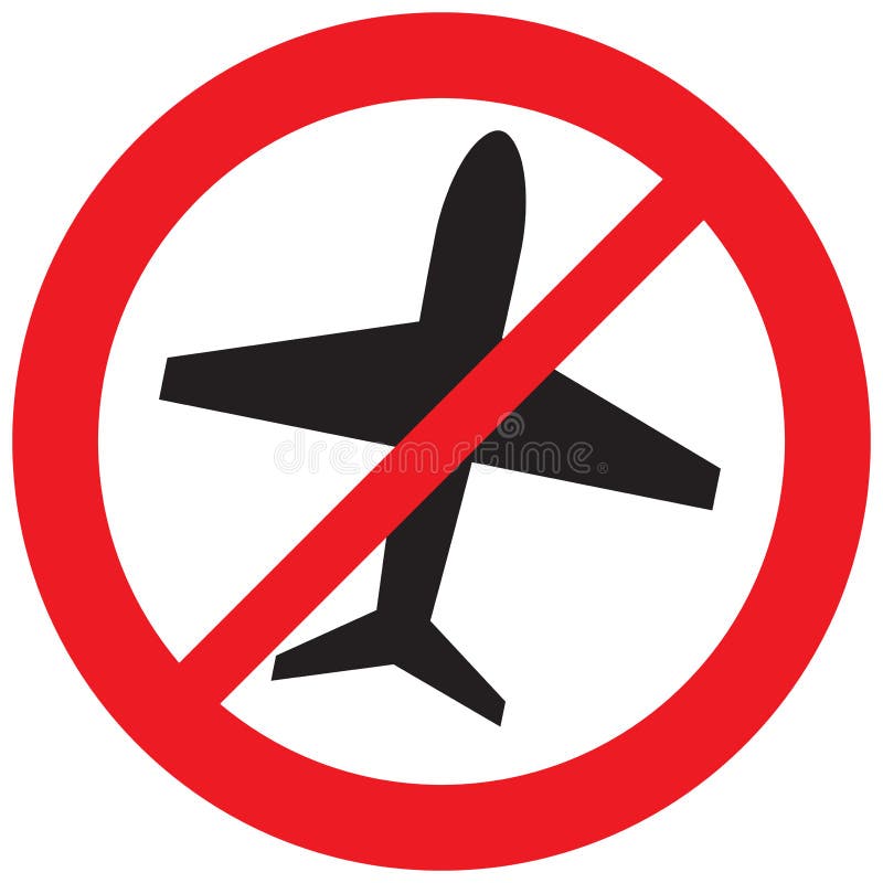 No airplane sign stock vector. Illustration of aviation - 111479502