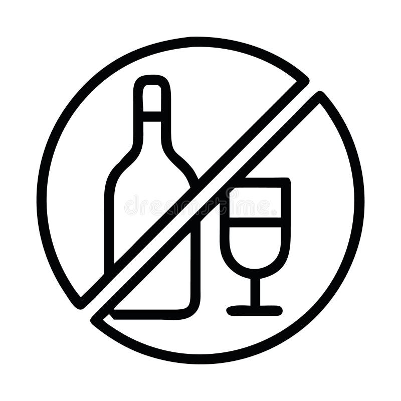 No Alcohol Health Wellness Icon Stock Vector - Illustration of alcohol ...