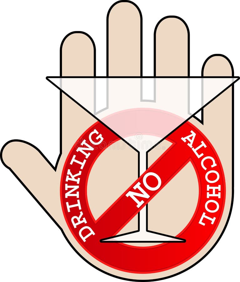 No alcohol icon with hand stock vector. Illustration of drawing - 79779657