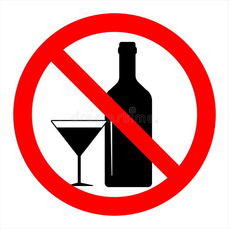 No Alcohol Label, No Alcohol Drinks. Icon Stock Illustration ...