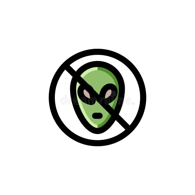No Alien Icon stock vector. Illustration of alien, absence - 200465368