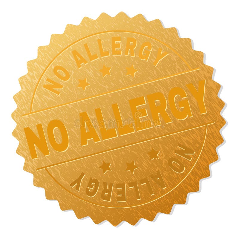 Gold ALLERGY Award Stamp stock vector. Illustration of metal - 130608117