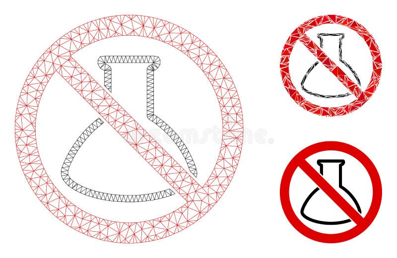 No Analysis Retort Vector Mesh 2D Model and Triangle Mosaic Icon Stock ...
