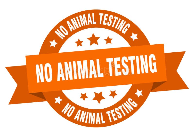 No Animal Testing Round Ribbon Isolated Label. No Animal Testing Sign ...